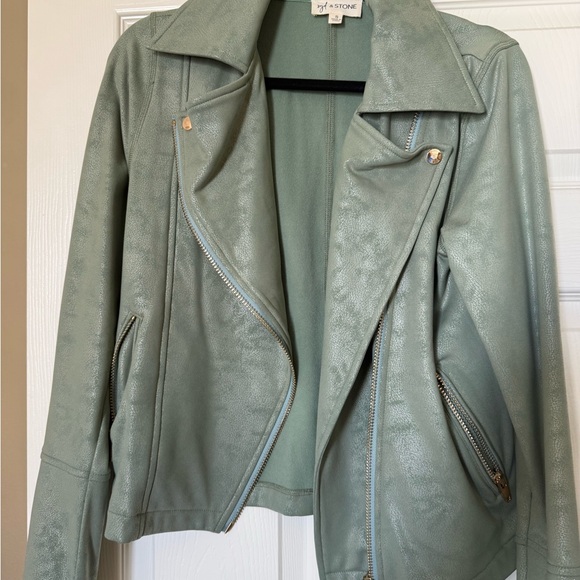 syd and stone | Jackets & Coats | Sleek Sage Leather Jacket | Poshmark